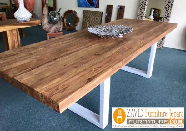 Meja Kayu Jati Utuh Tebal Terlengkap
