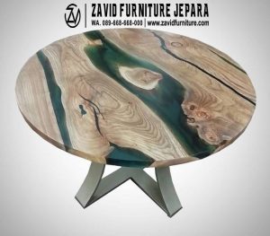 Jual Meja Resin Bulat Kayu Solid Harga Murah Terlaris