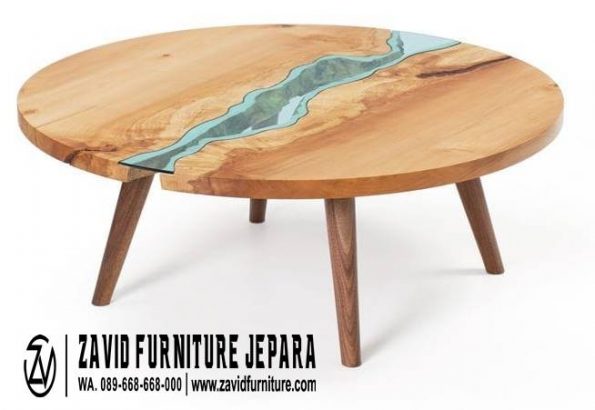Jual Meja Resin Bulat Kayu Solid Harga Murah Terlaris
