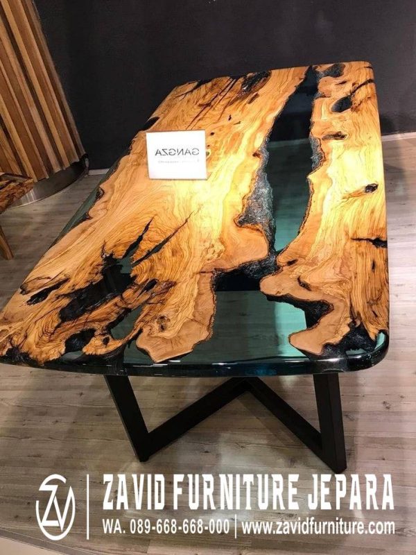 Meja Resin Kayu Solid Model Terbaru Lucu Kekinian