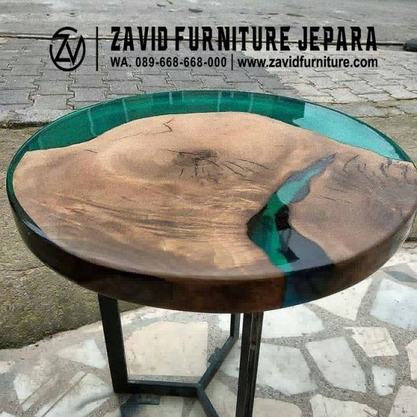 Meja Resin Kayu Solid Model Terbaru Lucu Kekinian